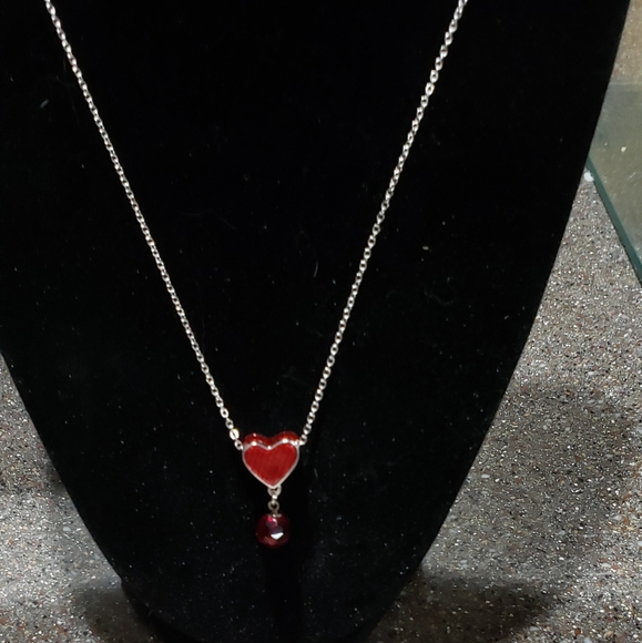 Swarovski | Jewelry | Swarovski Red Heart Necklace With Bag | Poshmark